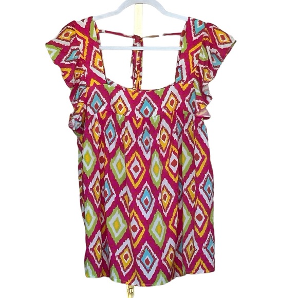Savanna Jane | Tops | Savanna Jane Pink Diamond Print Blouse Shirt Size ...